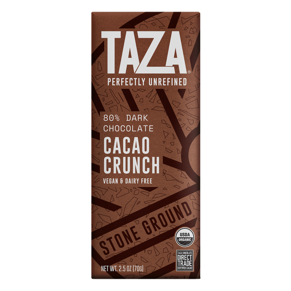 Taza 80% Dark Cacao Crunch Chocolate Bar – Taza Chocolate